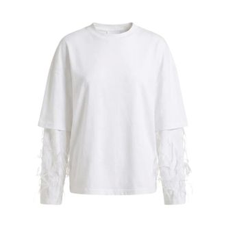 Darkpark Darkpark - Tee &agrave; Manches Doubles - Femme - Tops - Blanc - Taille: 36 FR