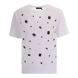 Liu Jo T-Shirt mit Rundhalsausschnitt - - Tops - Damen - Wei&szlig; - XL