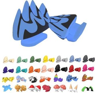 Generic Shark Slides Palmes Cônes de crème glacée, Pantoufle de requin nuage avec palmes 3D amusantes, panda, fraise, chapeau de Père Noël, citrouille feu, Bl
