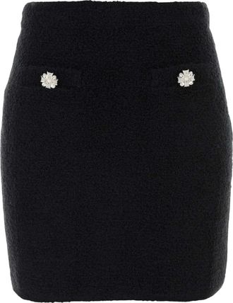 Self Portrait Femme, Jupes, Noir, Taille: 38 FR Mini-jupe en maille