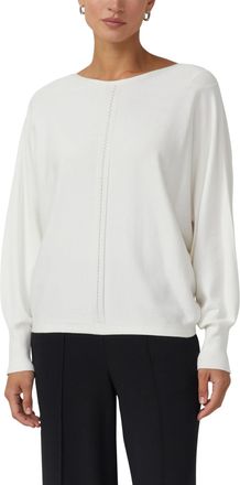 s.Oliver Black Label s.Oliver Black Label Damen 2172871 Pullover Langarm mit Ajour-Details, White, 44