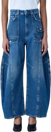 Sportmax Femme, Jeans, Bleu, Taille: W27 Pantalon en jean &agrave; jambes larges