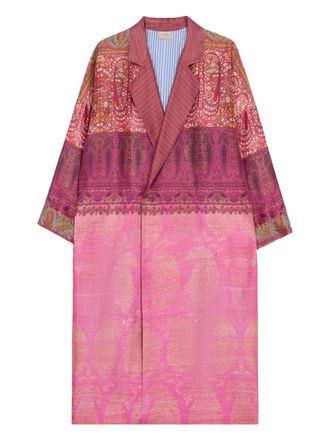 Pierre-Louis Mascia manteau croisé à imprimé cachemire Enekam - Rose
