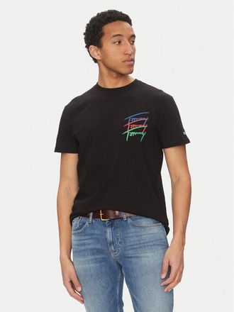 Tommy Jeans T-Shirt Twisted Signature DM0DM20771 Schwarz Regular Fit