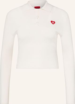 HUGO BOSS Hugo Strick-Poloshirt Sareplinny weiss