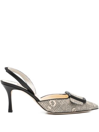 Manolo Blahnik Mayslibi buckle-detail slingback pumps - Tons neutres