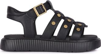 Geox J KODETTE Gir Sandal, Black, 38 EU
