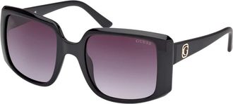 Guess Femme, Accessoires, Noir, Taille: 53 MM Lunettes de soleil carr&eacute;es oversize Emery