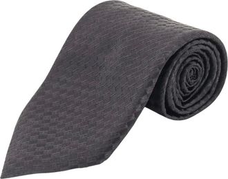 Tom Ford Homme, Accessoires, Noir, Taille: ONE Size Cravate en soie jacquard g&eacute;om&eacute;trique