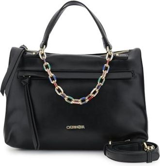 Caf&egrave;noir Malle Avec Poche Avant Et Cha&icirc;ne &Eacute;maill&eacute;e Multicolore, Pour Femme, Couleur Noir, Taille Taille Unique
