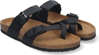 Shoes & Blues Sandales pour homme, type esclave, confortables, avec semelle bio et plante anatomique et boucle comme d&eacute;tail, id&eacute;ales pour le printemps-&eacute;t&eacute;, Noir, 41