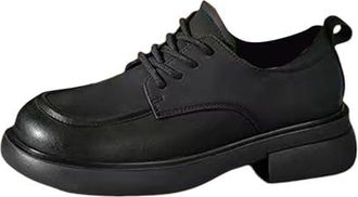 Generic Chaussures blanches polyvalentes pour femme - Baskets r&eacute;tro d&eacute;contract&eacute;es pour femme, Noir, 36.5 EU