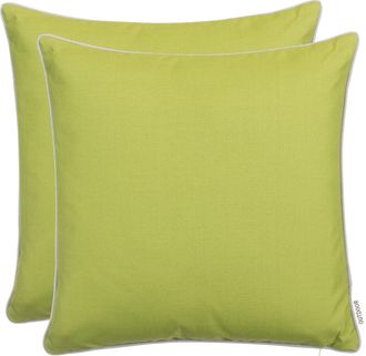 Brandsseller 2er Set Outdoor Kissenbezüge 45x45 cm - Wetterfeste Zierkissenbezüge mit Paspel - Wasserabweisende Dekokissenbezüge mit Reißverschluss für Garten, Bal