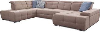 Cavadore Cavadore Wohnlandschaft Mistrel mit verstellbaren Kopfteilen / Sofagarnitur mit leichter Fleckentfernung dank Soft Clean / Geeignet für Haushalte mit 