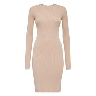 Philipp Plein Knit Midi Criss Cross Kleid - - Dresses - Damen - Beige - S