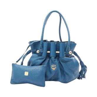 MCM Sac bandouli&egrave;re en cuir Pre-owned - Femme - Pre-owned - Bleu - Taille: ONE Size