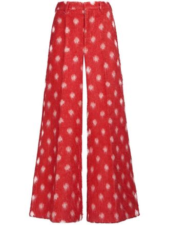 Marni pantalon ample &agrave; pois - Rouge