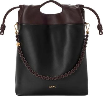 Loewe Femme, Sacs, Noir, Taille: ONE Size Sac &agrave; Cordon Hammock en Cuir de Veau Souple