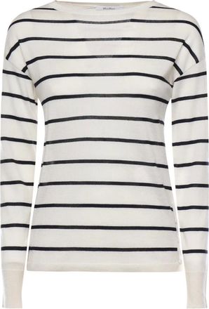 Max Mara Femme, Pulls, Blanc, Taille: 40 FR Maille Ras du Cou