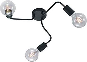 Trio Leuchten Deckenleuchte Diallo 608000332, Metall Schwarz matt, exkl. 3x E27