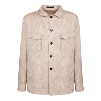 Tagliatore Leinen-Seide Overshirt - - Jackets - Herren - Beige - S