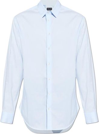 Giorgio Armani Homme, Chemises, Bleu, Taille: 3XL Chemise en tissu stretch avec baleines de col