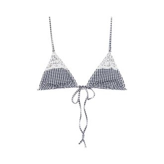 Frankies Bikinis Femme, Maillots de bain, Bleu, Taille: 40 FR Elena Lace Trim Triangle Bikini Top