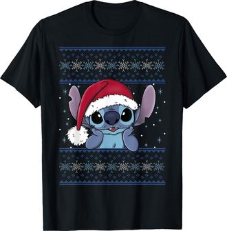 Disney Lilo & Stitch Christmas Stitch Santa Hat T-Shirt