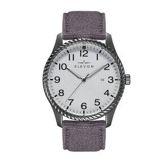 Elevon Watches Montre Elevon Crosswind avec bracelet en cuir recouvert de toile et date