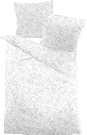 Dormisette Bettw&auml;sche Edelbiber grau-wei&szlig; Gr&ouml;&szlig;e 1x 135x200 cm + 1x 80x80 cm