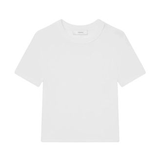 Frame Denim Rib Baby Tee - - Tops - Damen - Wei&szlig; - M