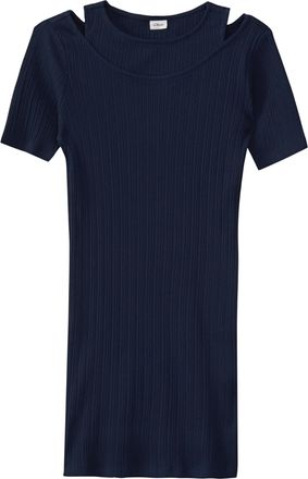 s.Oliver Slim-Fit-Kleid aus Rippware in 2-in-1-Optik