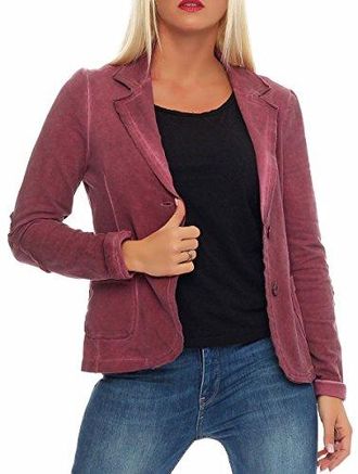 Malito more than fashion Malito Femme Classique Veste Basic-Look Blazer Blouson 1652 (L, Bordeaux)