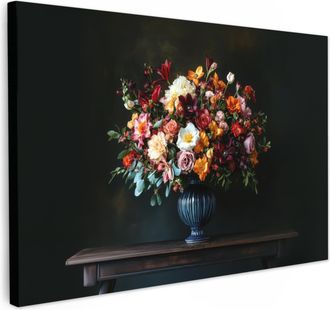 MuchoWow &copy; Wandbilder Gro&szlig; 120x80 cm XXL Wohnzimmer Wanddeko Schlafzimmer Zimmerdeko Wandgem&auml;lde Zimmer Deko auf Wand Dekoration Wall Art Gro&szlig; - Blumen - Vase 