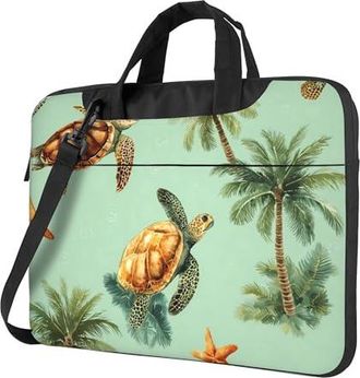 Generic Housse de protection pour ordinateur portable de 15,6, motif tortue et &eacute;toile de mer avec bandouli&egrave;re, r&eacute;sistante aux chocs, pour homme et femme, mult