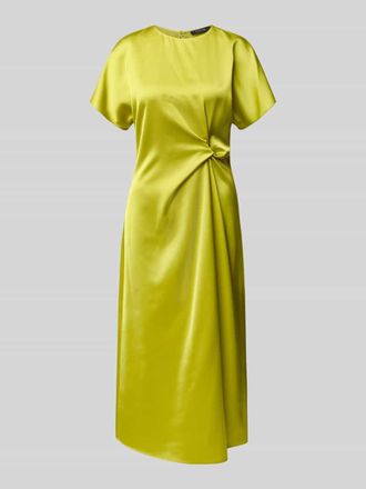 Comma Midikleid aus Viskose-Mix mit Knotendetail
