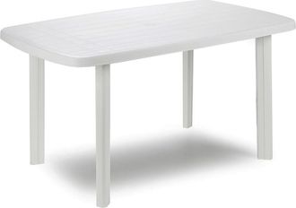Progarden Kunststofftisch Faro wei&szlig; 140 x 90 cm Gestell aus Kunststoff in wei&szlig;, Tischplatte aus Kunststoff in wei&szlig;