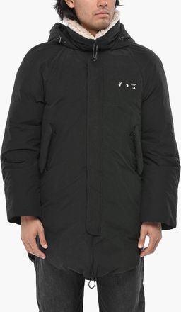 Off-white Gepolsterter Parka aus Baumwollmix mit Lammfellkragen Off-White
