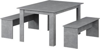 Vicco Groupe de banquettes dangle Sentio, Béton, 137.6x92.8cm avec 2 bancs