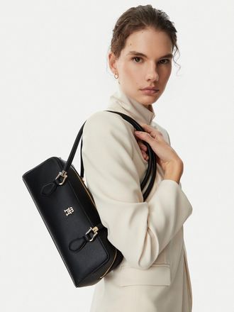 Tommy Hilfiger Handtasche Tommy Hilfiger Th Grace Shoulder Bag AW0AW18748 Schwarz