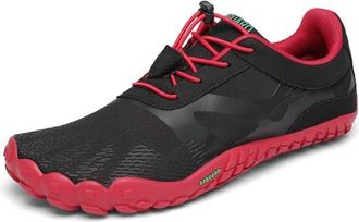 Saguaro Chaussures de Trail Homme Femme Été Chaussures de Course Respirant Antidérapant Chaussures Barefoot Minimalistes pour Extérieur Sport Rougenoir 39 EU