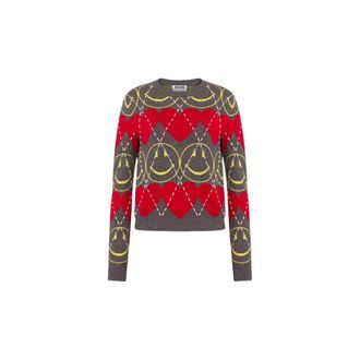 Moschino Wollmischpullover Smiley - - Knitwear - Damen - Mehrfarbig - XS