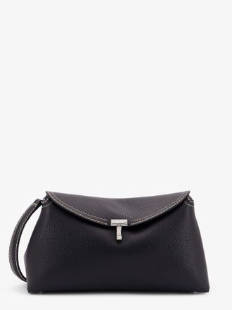 Toteme Leather T-Lock clutch with contrasting stitching - TOTEME - gender_Woman