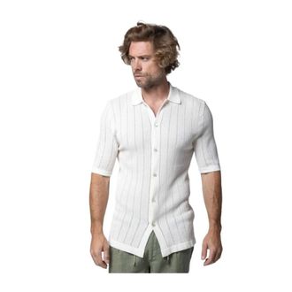Eleventy Chemise blanc cass&eacute; en maille - Homme - Chemises - Blanc - Taille: XL