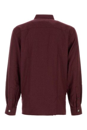 Brunello Cucinelli Virgin Wool Shirt - Burgundy