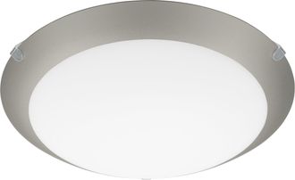 Eglo Deckenlampe Mars 1, 1 flammige Wandleuchte, Deckenleuchte aus Stahl, Glas in Weiß satiniert mit silbernen Rand, E27 Fassung