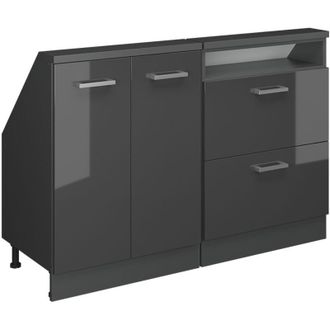 Vicco Dachschr&auml;genschrank-Set Rion, Anthrazit Hochglanz/Anthrazit, 2er Set, Vicco