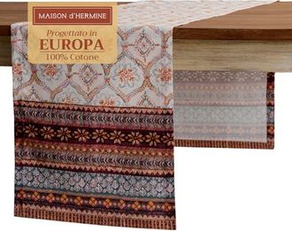Maison d'Hermine Fair Isle Chemin de Table 100 % Coton pour f&ecirc;tes, d&icirc;ners, Vacances, Cuisine, Thanksgiving, No&euml;l (50cm x 150cm)
