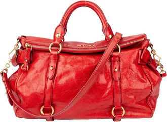 Miu Miu Crossbody Bags - Miu Miu Classic Leather City Handbag - Gr. unisize - in Rot - f&uuml;r Damen
