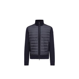Moncler Moncler Cardigan Zipp&eacute; En Laine Matelass&eacute;e, Homme, Bleu, Taille: 3xl